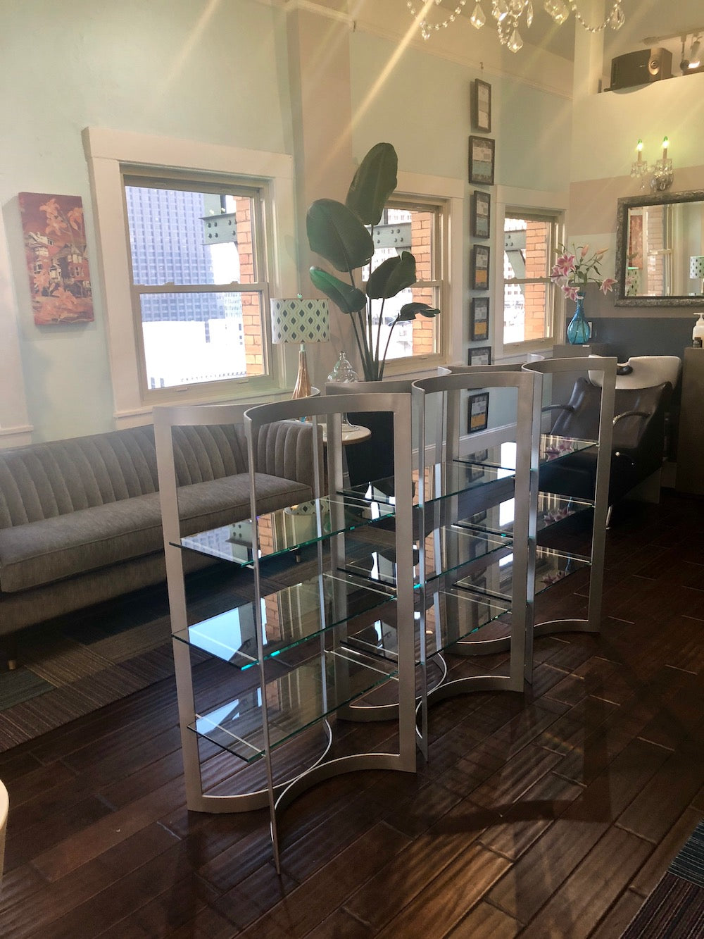 Custom steel standing shelf - Urban Steel Designs